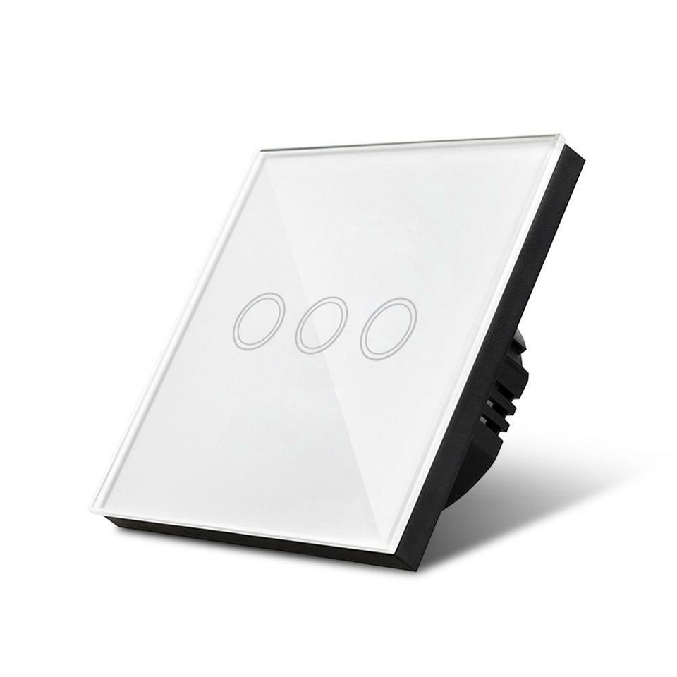 LED light Touch Switch EU/UK Tempered Glass Panel Sensor Wall lamp ...