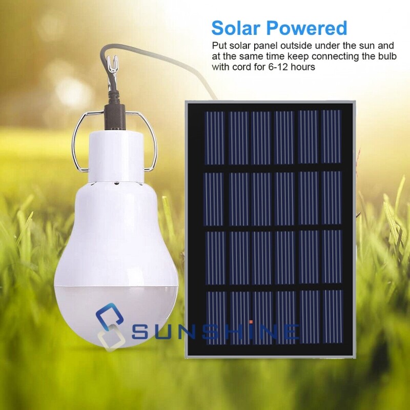 1/2/4PCS Solar LED Bulb Solar Panel Powered Tent Light Yard Camping ...