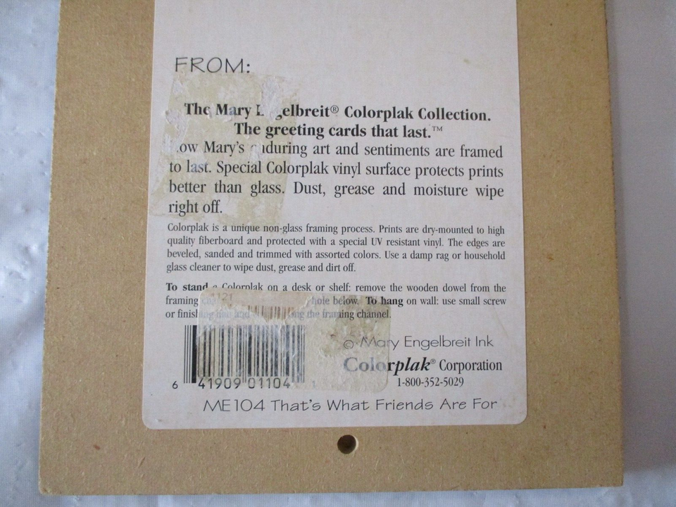 Mary Engelbreit Plaque That's What Friends are For Colorplak Girl Dog ...