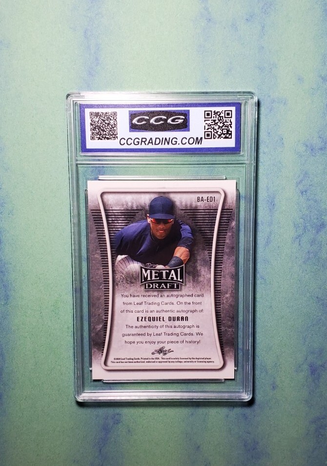 Graded Gem 💎 Mint 10 Auto 2020 Leaf Metal Draft EZEQUIEL DURAN rookie ...