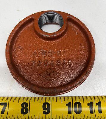 4" SCI Grooved Cap with 1" Female NPT Drain 65DC 65DC3040 Ductile Iron ...