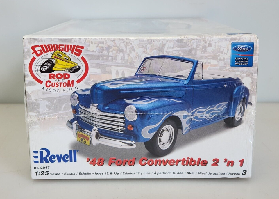 Revell '48 Ford Convertible 2 'n 1, 1/25 Plastic Model Kit 85-2047, New ...
