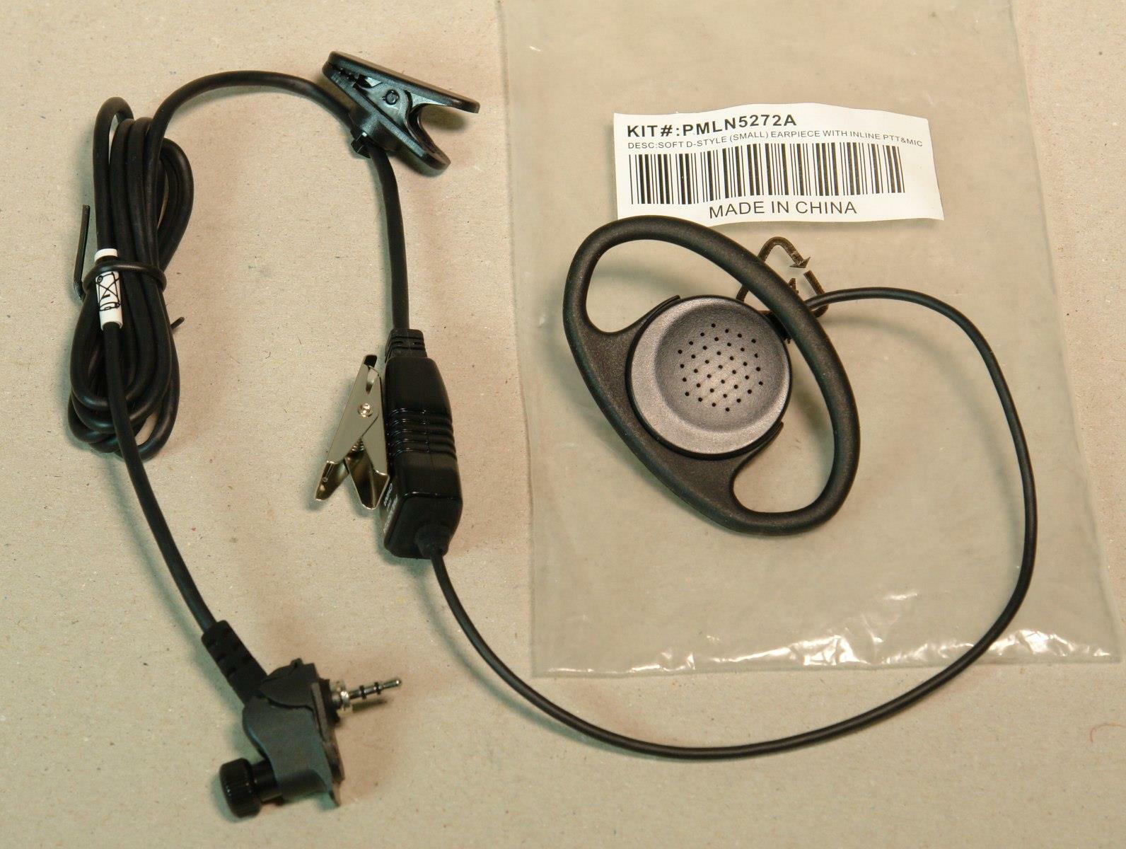 Motorola PMLN5272A D-Shell Earpiece Earphone with In-Line PTT MTH800 ...