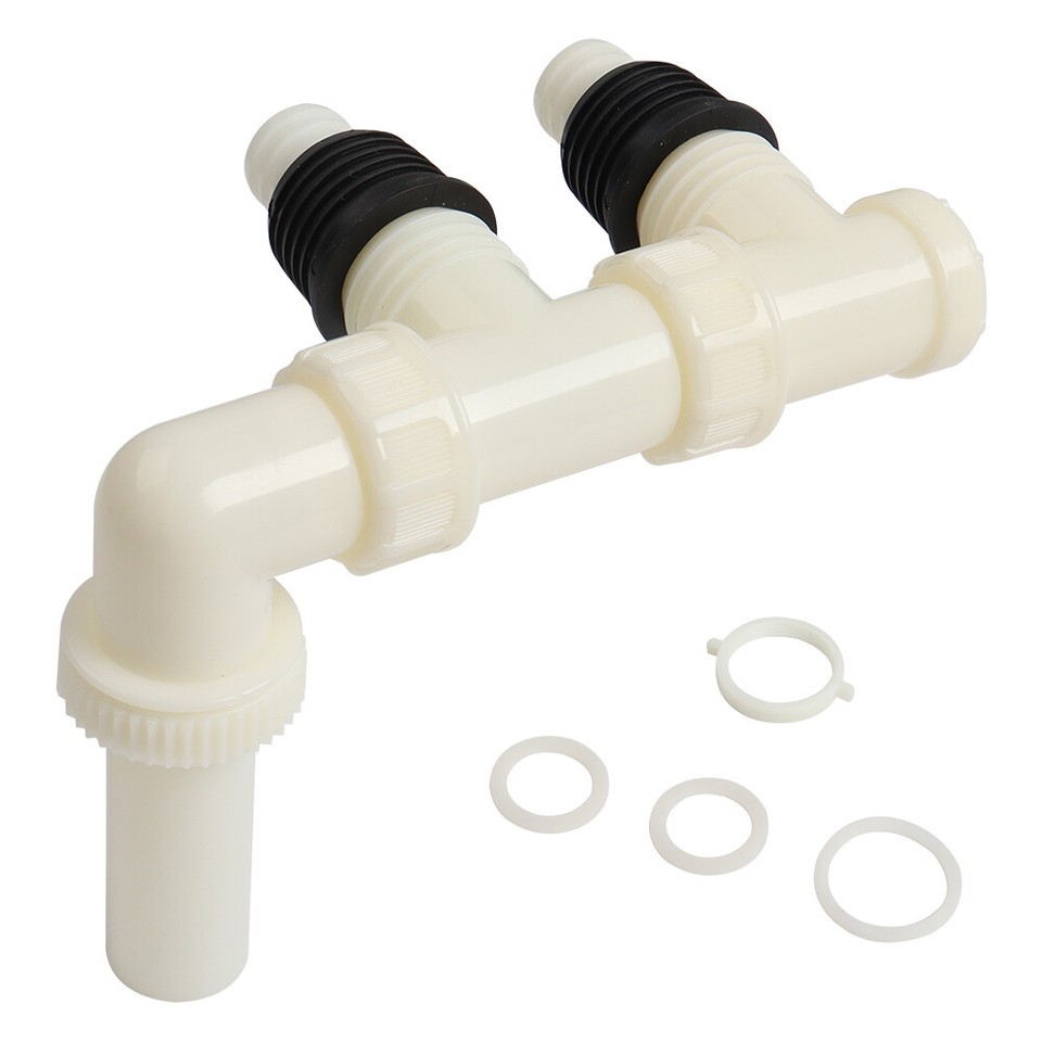 Caravan Grey Waste Water Pipe Kit Dual Outlet Hose Pipe 2 to 1 Pipe ...