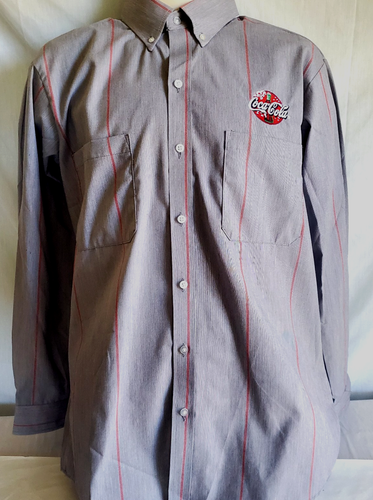 Coca-Cola Delivery Driver Uniform Work Shirt Striped Logo Size L USA ...