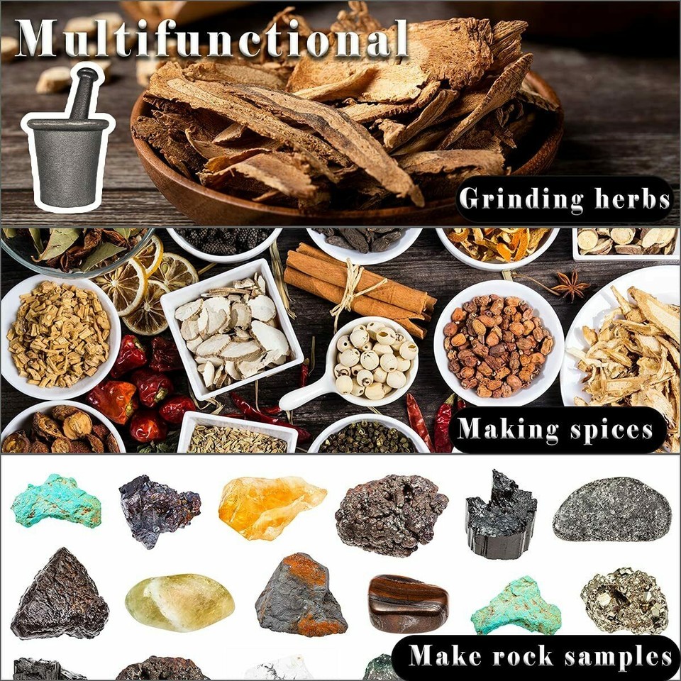Cast Steel Mortar and Pestle Set Rock-Ore Crusher Pulverizer Assay Gold ...