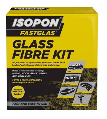 Glass Fibre Repair Kit Isopon Fastglas (Large) Incl. Resin Hardener Mat ...