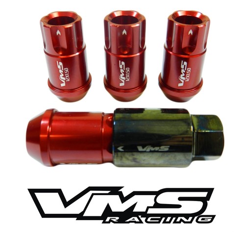 20PC VMS RACING 12X1.25MM ALUMINUM LOCKING LUG NUT SET RED FOR NISSAN ...
