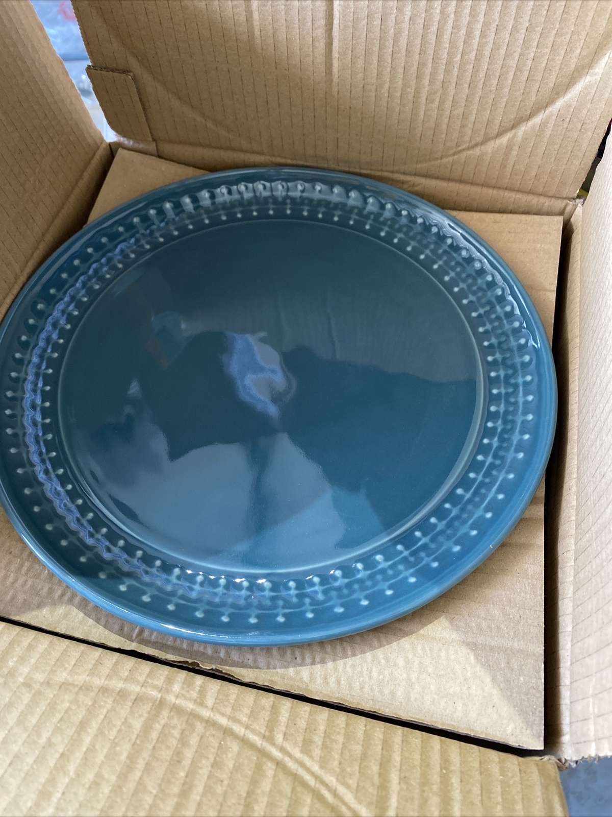 THRESHOLD+FAIRLEE+DINNERWARE+SET+16PC+Teal+Blue+STONEWARE for sale ...