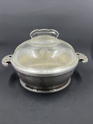 Vintage GUARDIAN SERVICE 7 inch Aluminum Casserole Dish pan with glass ...