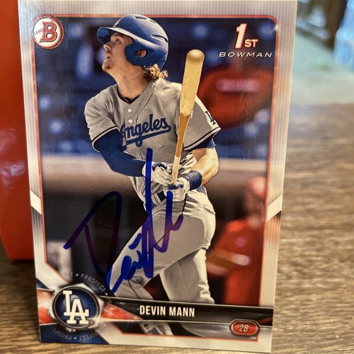 Devin Mann Signed Auto 2019 1st Bowman Royals Dodgers | eBay