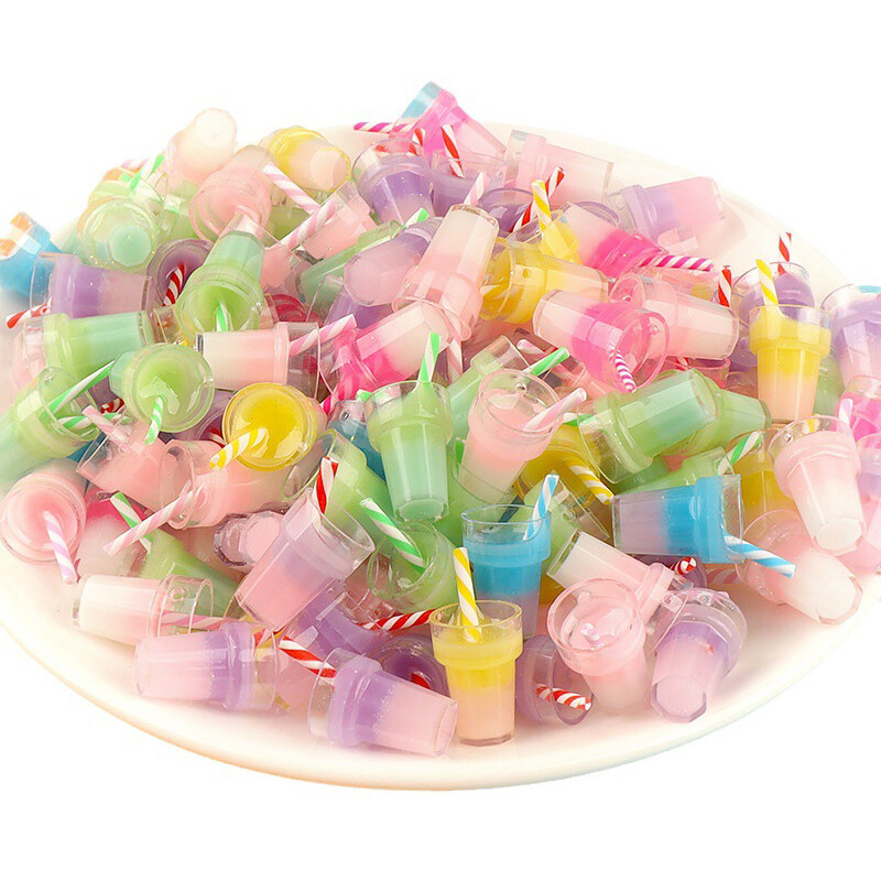 5Pcs 1:12 Dollhouse Miniature Milk Tea Cup Color Juice Drink Cup Play ...