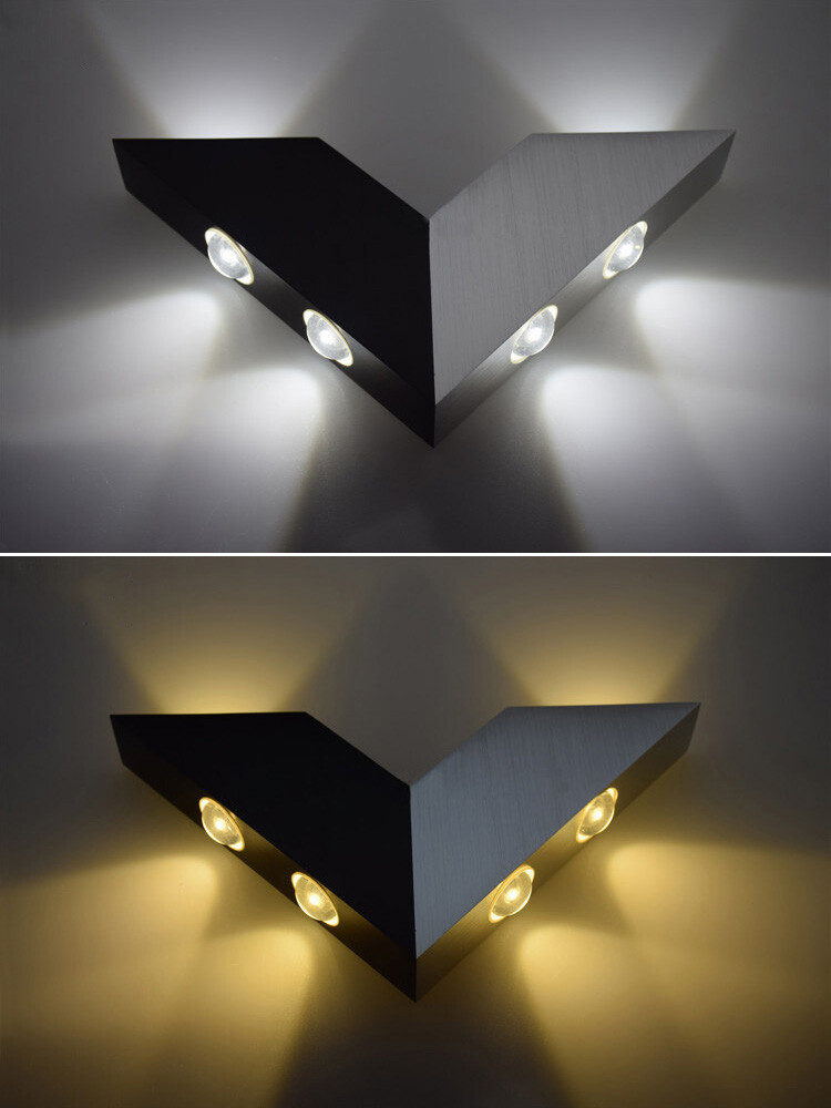 Up/Down 6W Dimmable/N LED Wall Mounted Light Fixture V-Shape Lamp Disco ...