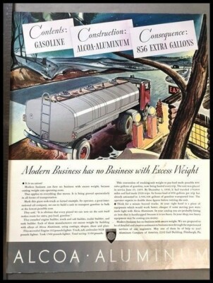 1937 Alcoa Aluminum Gas Truck Vintage Advertisement Print Art Car Ad ...