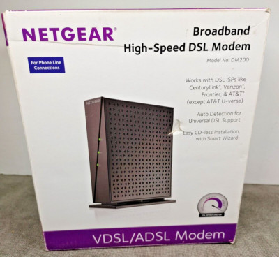 NETGEAR DM200-100NAS DSL VDSL High Speed Broadband Modem 606449113747 ...
