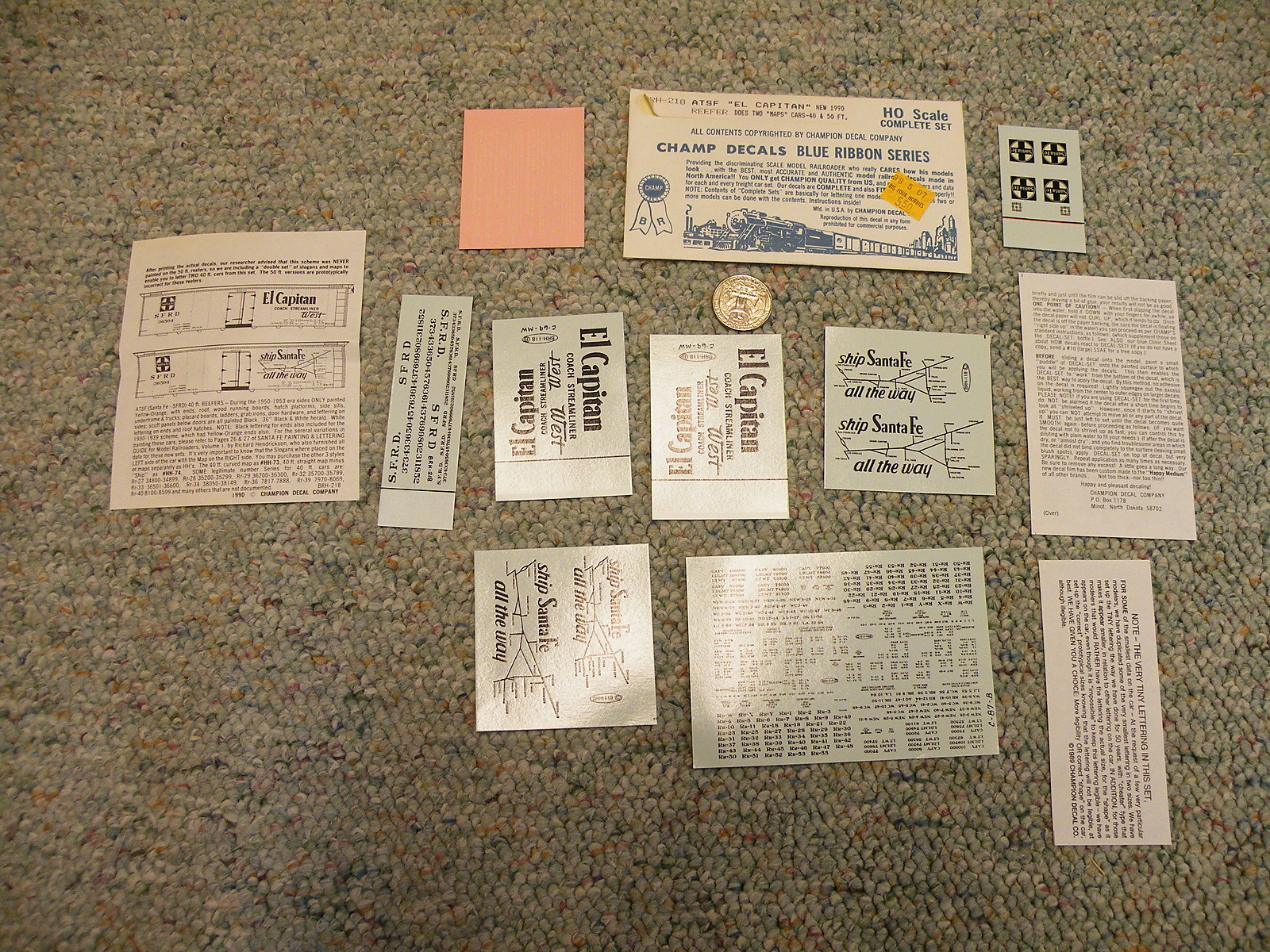 Champ decals HO BRH-218 ATSF El Capitan 1990 reefer does 2 maps K149 | eBay