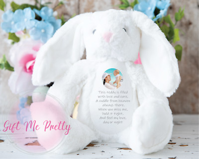 Personalised Photo Memory Teddy Grandad Nanny Heaven Gift New Baby ...