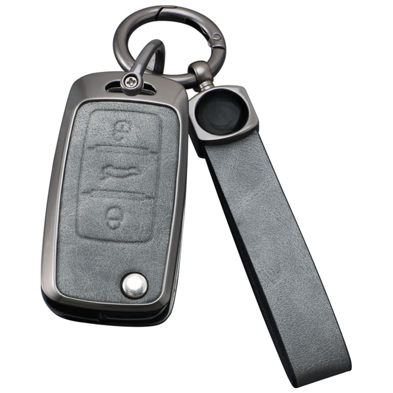Zinc Alloy Leather Car Key Fob Case Cover For VW Golf MK6 Polo Beetle ...