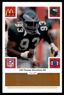 1986 McDonald's Football Orange #534 Eagles Thomas Strauthers #93 NM/MT ...