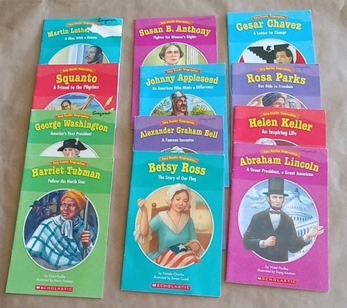 Lot Of 12 Level 1 & 2 Easy Readers Biographies, Titles In Photos VG ...