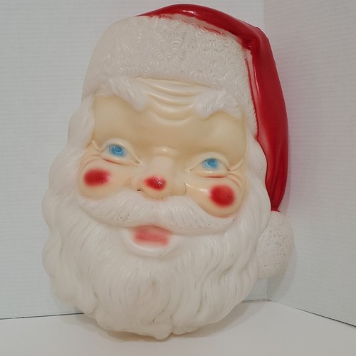 1968 Empire Blow Mold Lighted Santa Claus Head Face 17” Christmas Decor ...