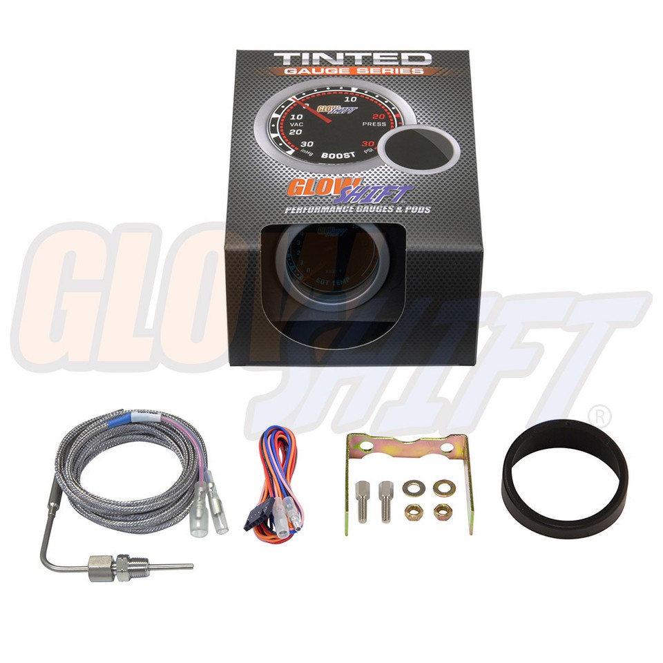 52mm GlowShift Tinted 1500 F Diesel Pyrometer EGT Gauge Kit w Type K ...
