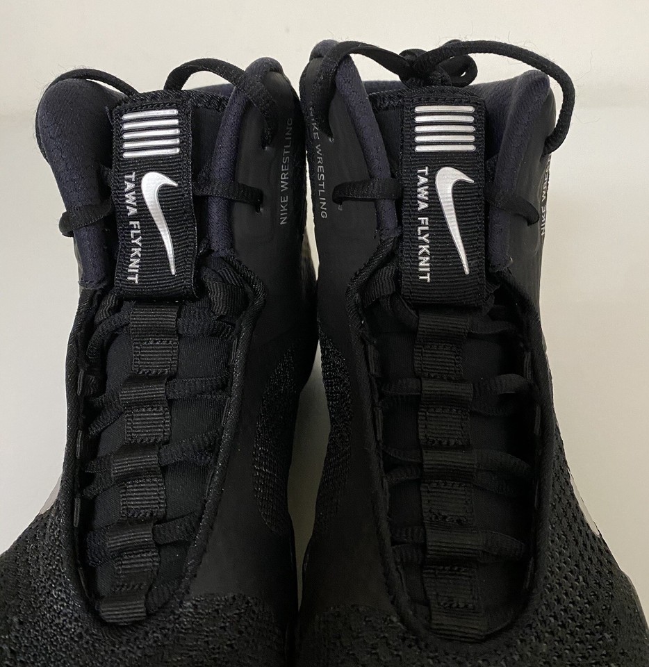 Nike Tawa Black Metallic Silver Mens Sz 10.5 Wrestling Boxing Shoes ...