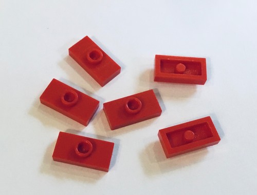 6 Lego 1x2 RED Plate with Stud Jumper | eBay