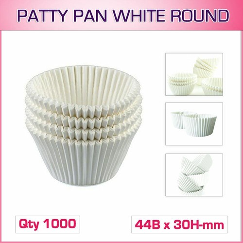 Patty Pans White #408 - 1000/Pk 44x30mm Cupcake Muffin Liners Cake Box ...