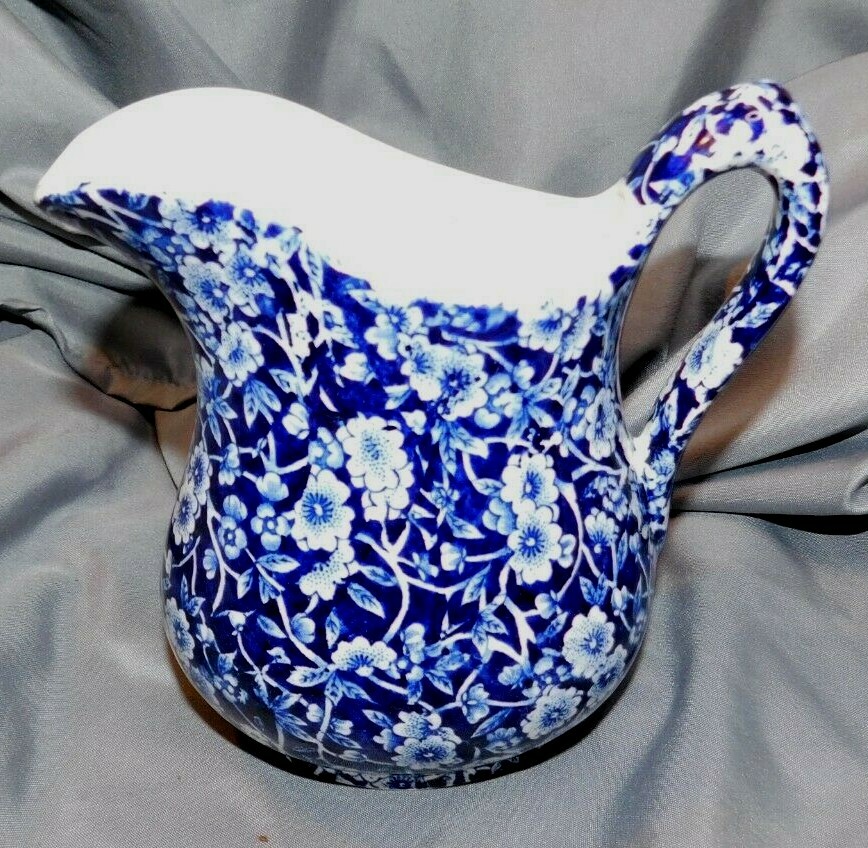 CROWNFORD CHINA CO, INC STAFFORDSHIRE ENGLAND "CALICO" CREAMER PITCHER ...