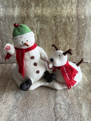HALLMARK 2004 SINGING SNOWMAN & DOG JINGLE PALS SERIES ANIMATED PLUSH ...