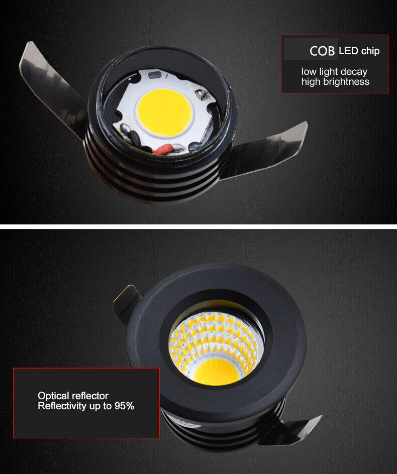 10PCS 3W COB LED Downlight Recessed Ceiling Lights Lamp Spotlight Bulb ...