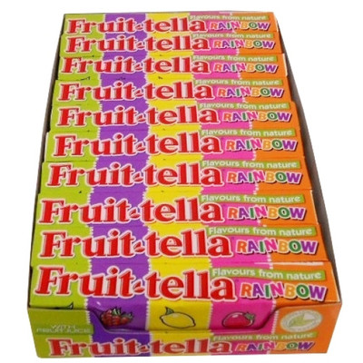 FRUITTELLA RAINBOW Apple Lemon Orange Berry Flavor Chewy Candy 20 Units ...