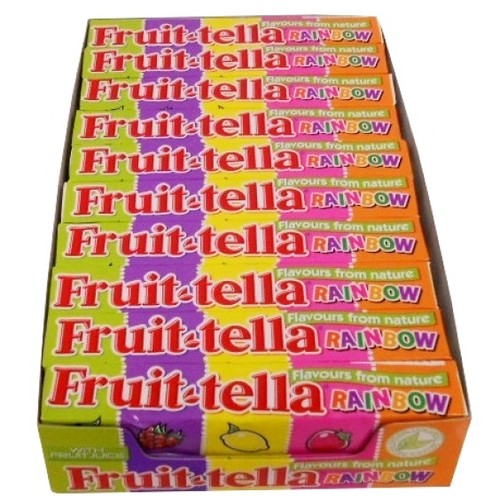 FRUITTELLA RAINBOW Apple Lemon Orange Berry Flavor Chewy Candy 20 Units ...