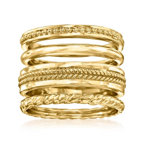 Ross-Simons 18kt Gold Over Sterling Jewelry Set: 4 Stackable Rings | eBay