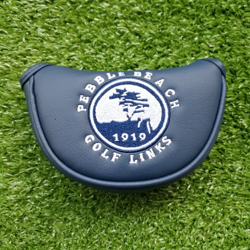 Blue Pebble Beach Golf Small Mallet Putter Head Cover for Center Shaft ...
