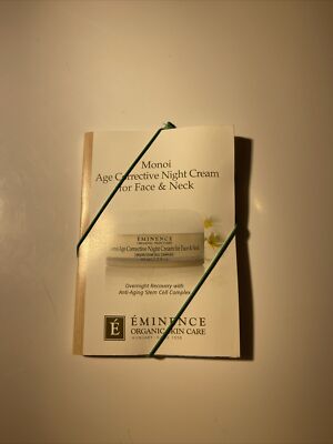 6 Eminence Monoi Age Corrective NIGHT CREAM Face/Neck Card Samples 3ml ...