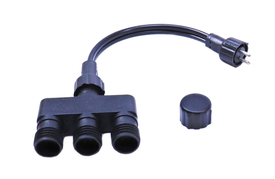 Custom Pro 3-Way Low Voltage Power Cord Splitter For Pond & Landscape ...