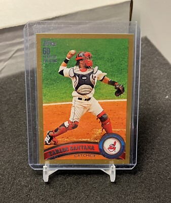 Carlos Santana 2011 Topps card 209 Cleveland Indians Gold 1778/2011 | eBay