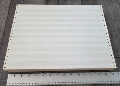 Vintage Green Bar Continuous Computer Paper 14-7/8" x 11" – 100 Sheets ...