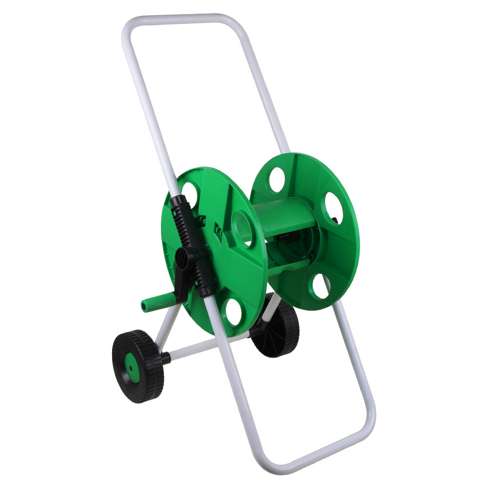 Garden Hose Reel Trolley 50M Portable Water Pipe Free Standing Wall ...