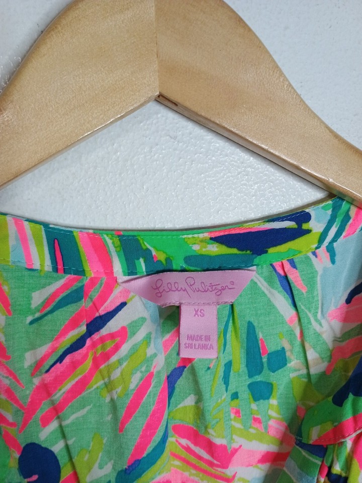 Lilly Pulitzer Stacey Sleeveless Top XS Pink - Palms | eBay