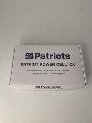 4Patriots Patriot Solar Power Cell CX 8000 mAh Lithium Ion Portable New ...