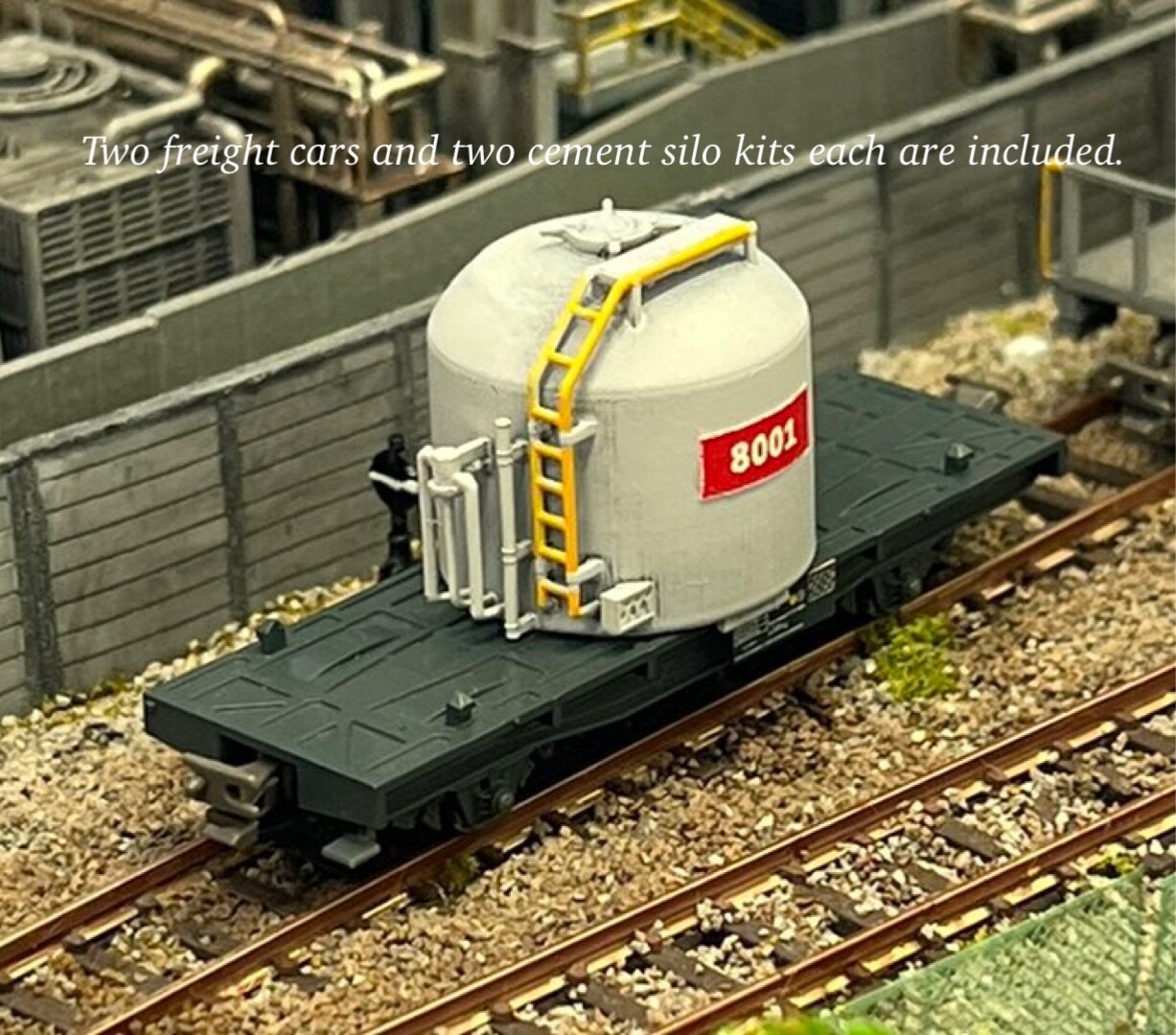 N Scale Kato 8201 RhB Lb-v #7874 2-Freight Cars & Cement Silo 2-Kits ...