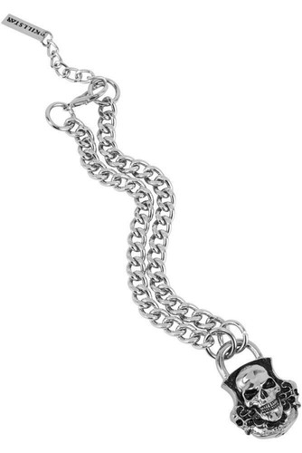 Killstar Lock Me Up Skull Charm Gothic Punk Silver Chain Necklace ...