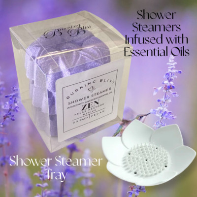 ZEN SHOWER STEAMERS GIFT PACK + SHOWER STEAMER TRAY-RELAXING, | eBay ...