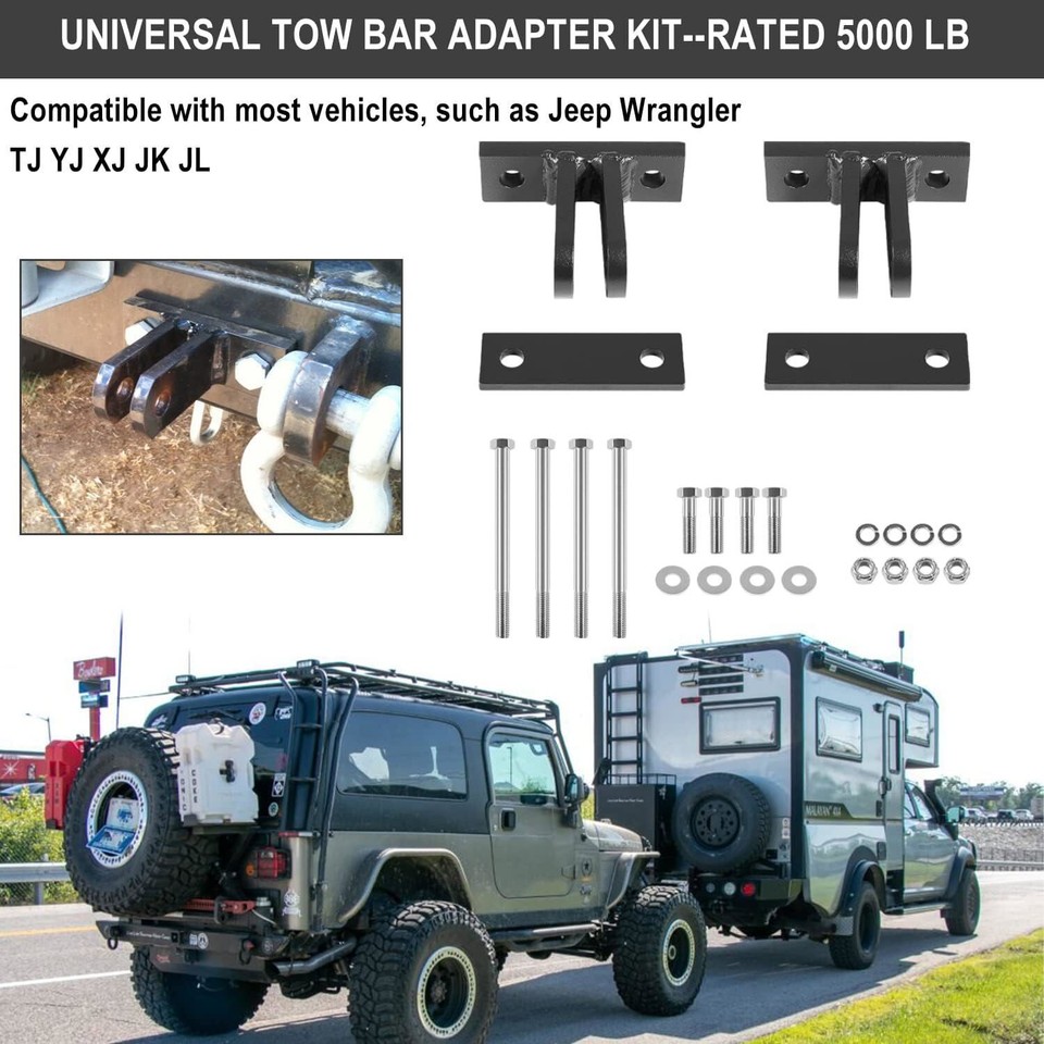 Bolt-On Base Plate Tow Bar Adapter Bracket Tool Kit Replace for Blue Ox ...