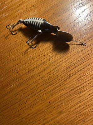 Heddon (2) Go Deeper River Runt Black White Vintage Fishing Lure ...