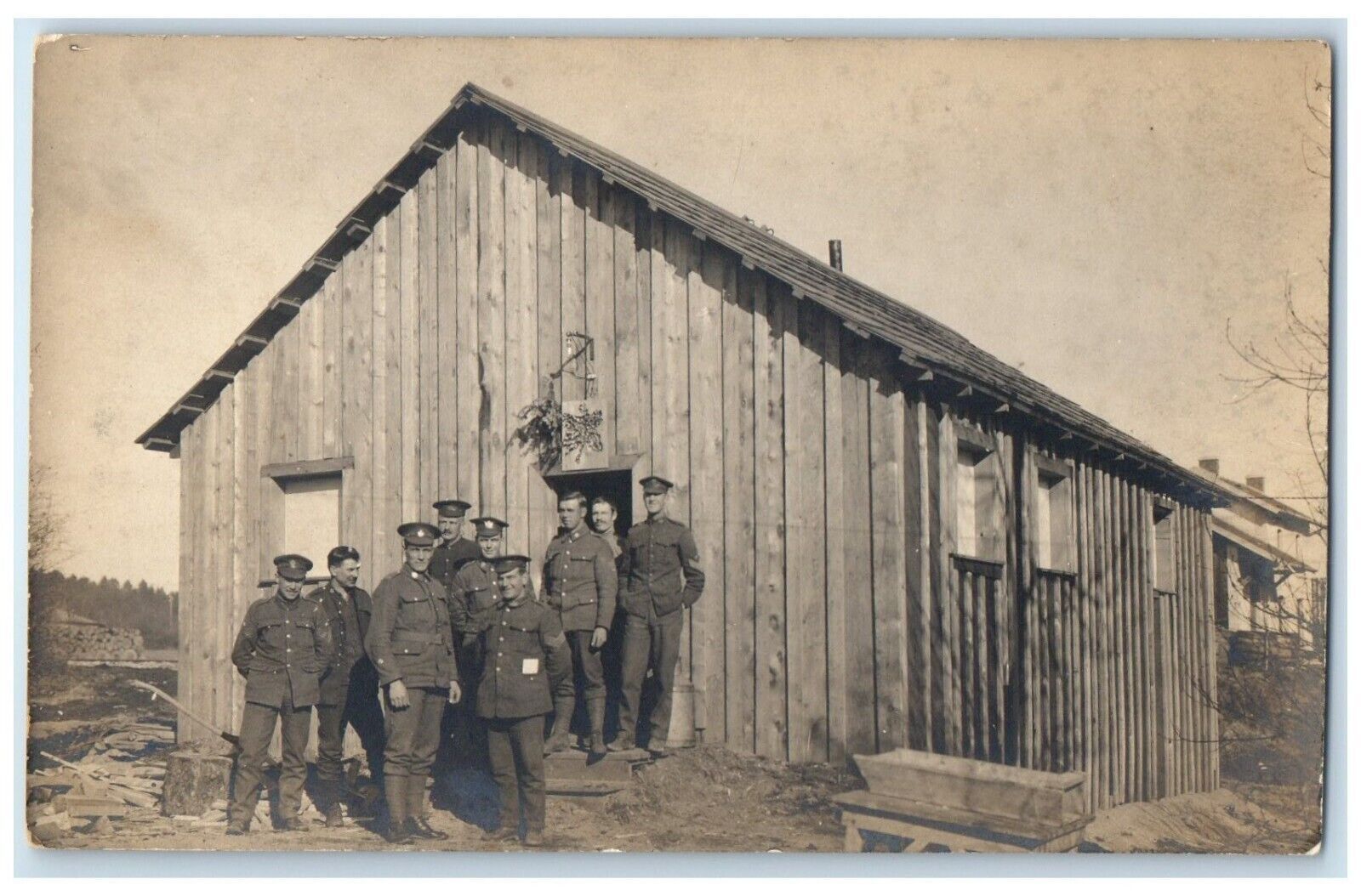 c1910's WW1 World War 1 Soldiers Military Barn RPPC Photo Antique ...