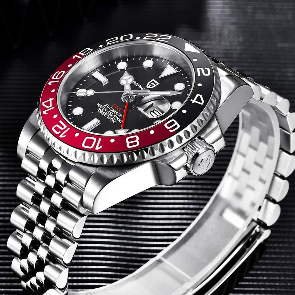Pagani Design Men's Watch GMT Automatic PD-1662 Red/Black (Jubilee) | eBay